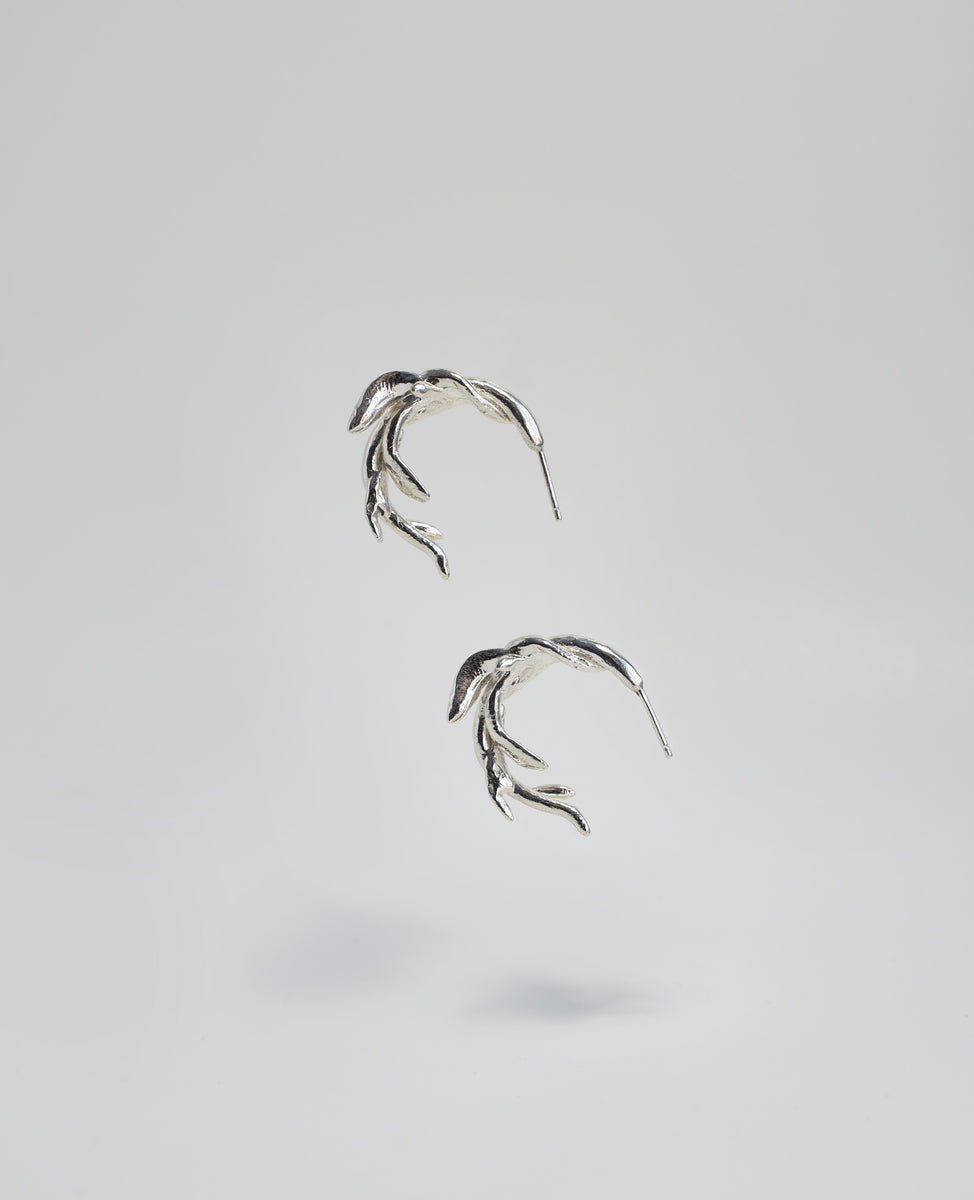 Algae Twist Silver Earrings | ORA-C jewelry